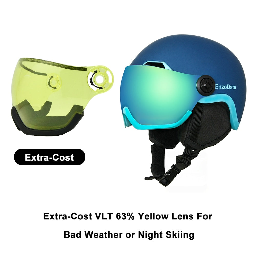 Daisy One Ski Snow Helmet with Integrated Goggles Shield | Night Visio ...